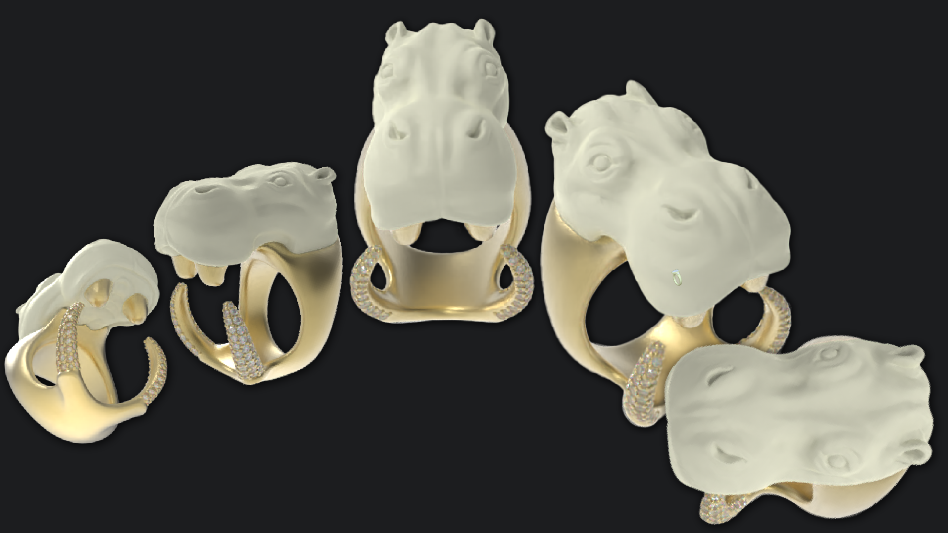 Mammoth Hippo Ring | Pure CAD Design